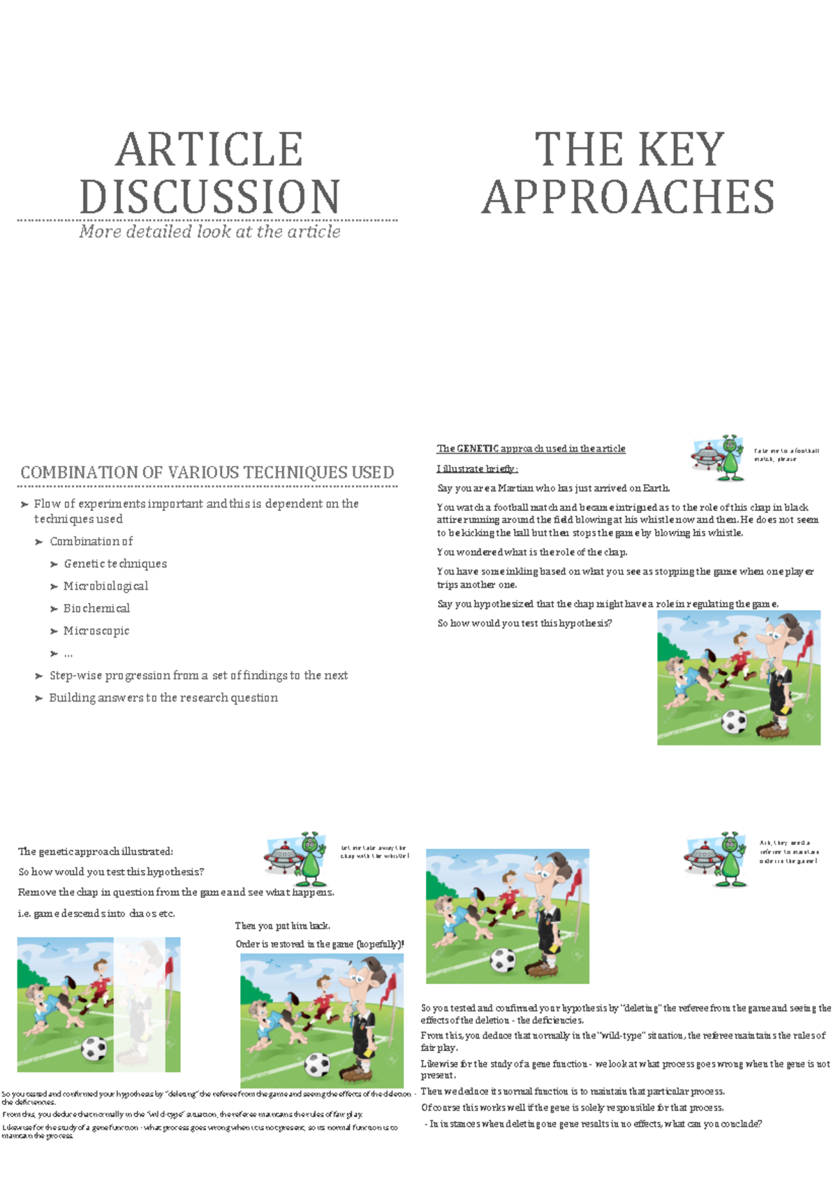 Discussion of Key Approaches in Article Analysis - Studocu