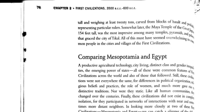 Comparing First Civilizations: Mesopotamia and Egypt (CH. 2) - Studocu