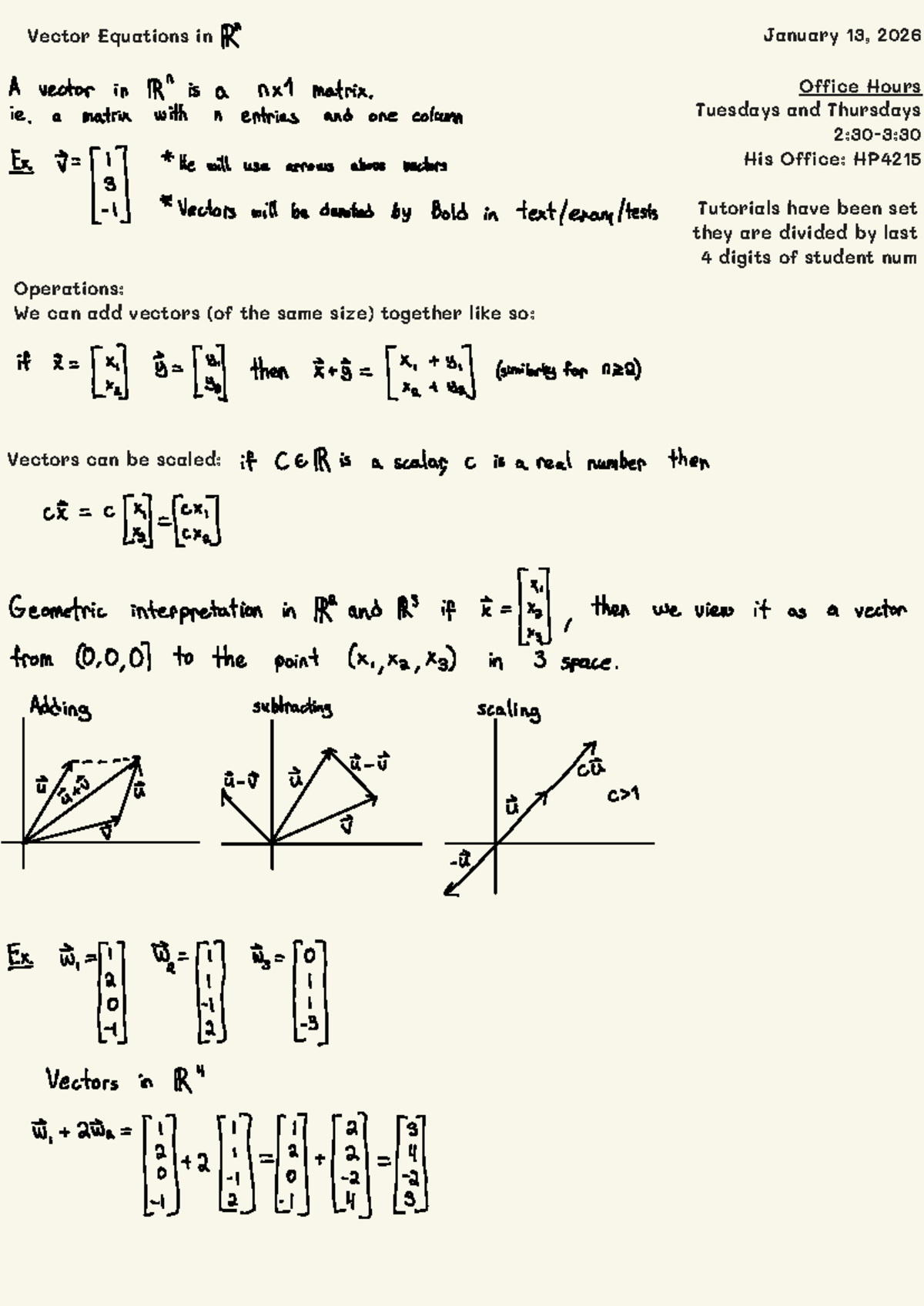 Lecture 3: Vector Equations in Rn and Matrix Equation Ax = b - Studocu