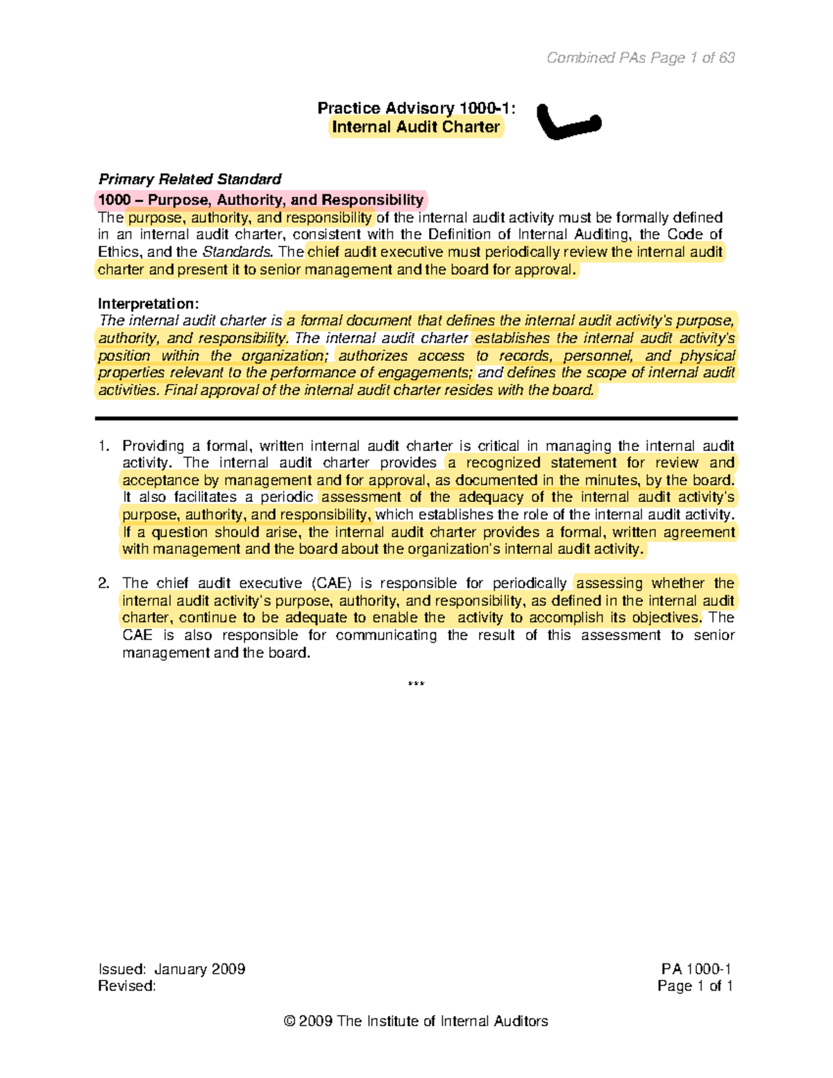 Practice Advisories - Practice Advisory 1000-1: Internal Audit Charter ...