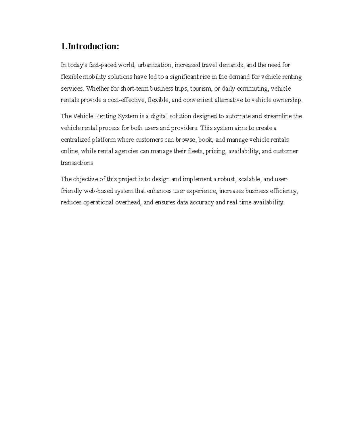 Proposal for Vehicle Renting System Development (CS101) - Studocu
