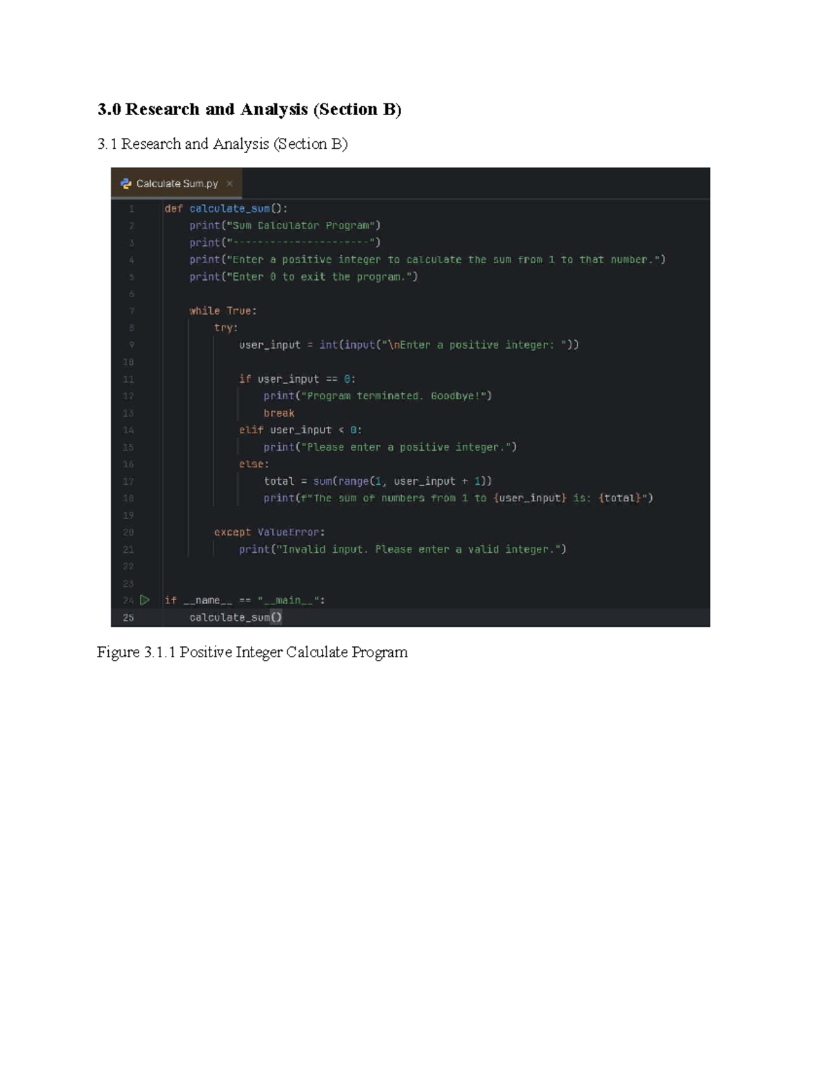 ICS - Assignment: Python Program for Summing Positive Integers - Studocu