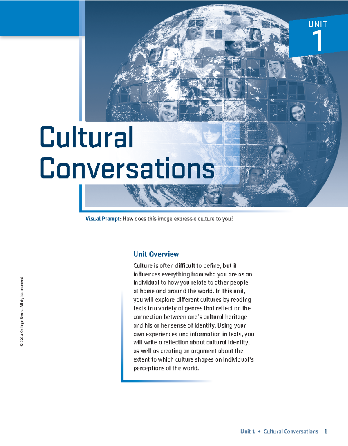 Grade 10 Unit 1 - Cultural Conversations Overview and Activities - Studocu
