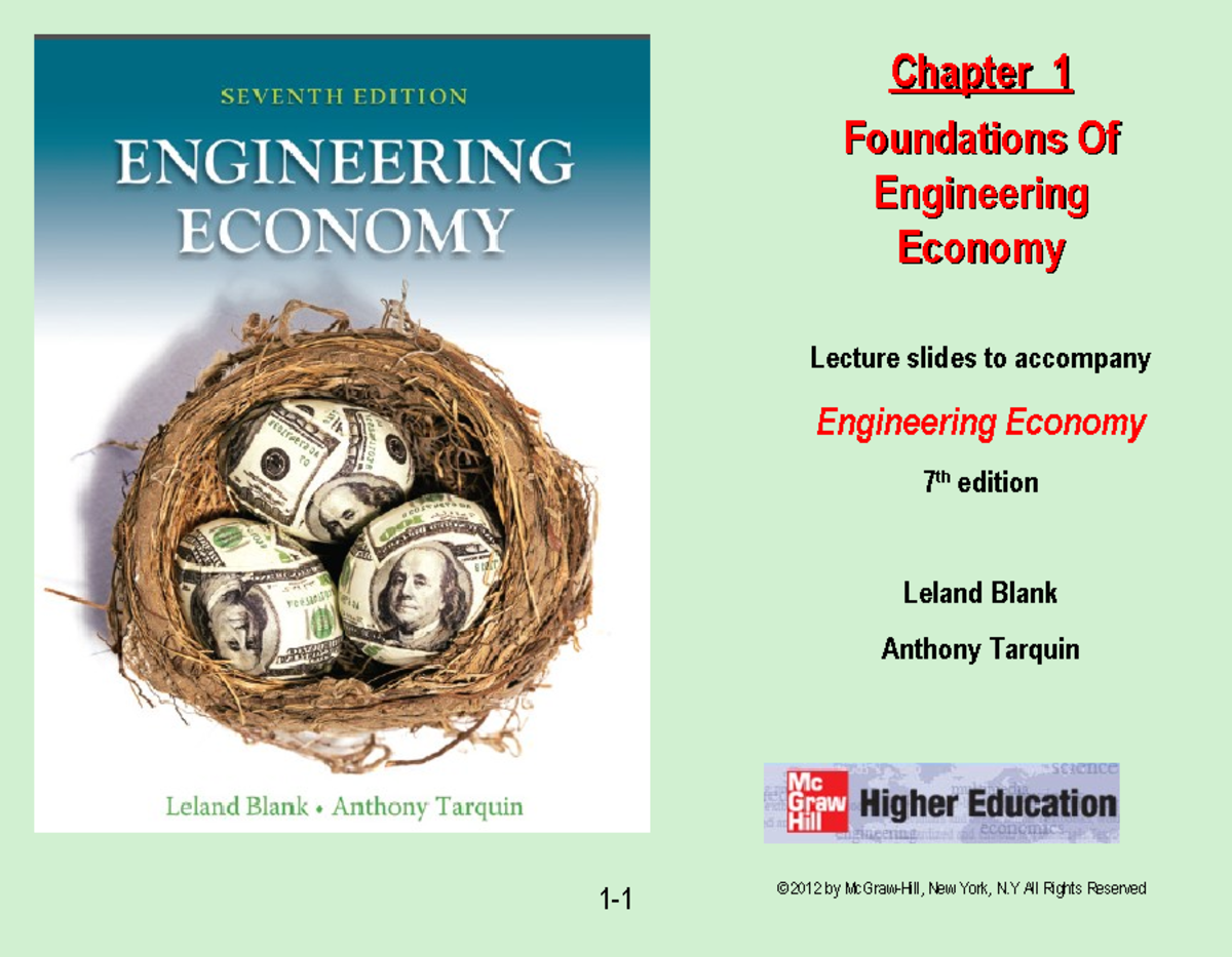 Chapter 1: Foundations of Engineering Economy - Lecture Slides (ENG 7th ...