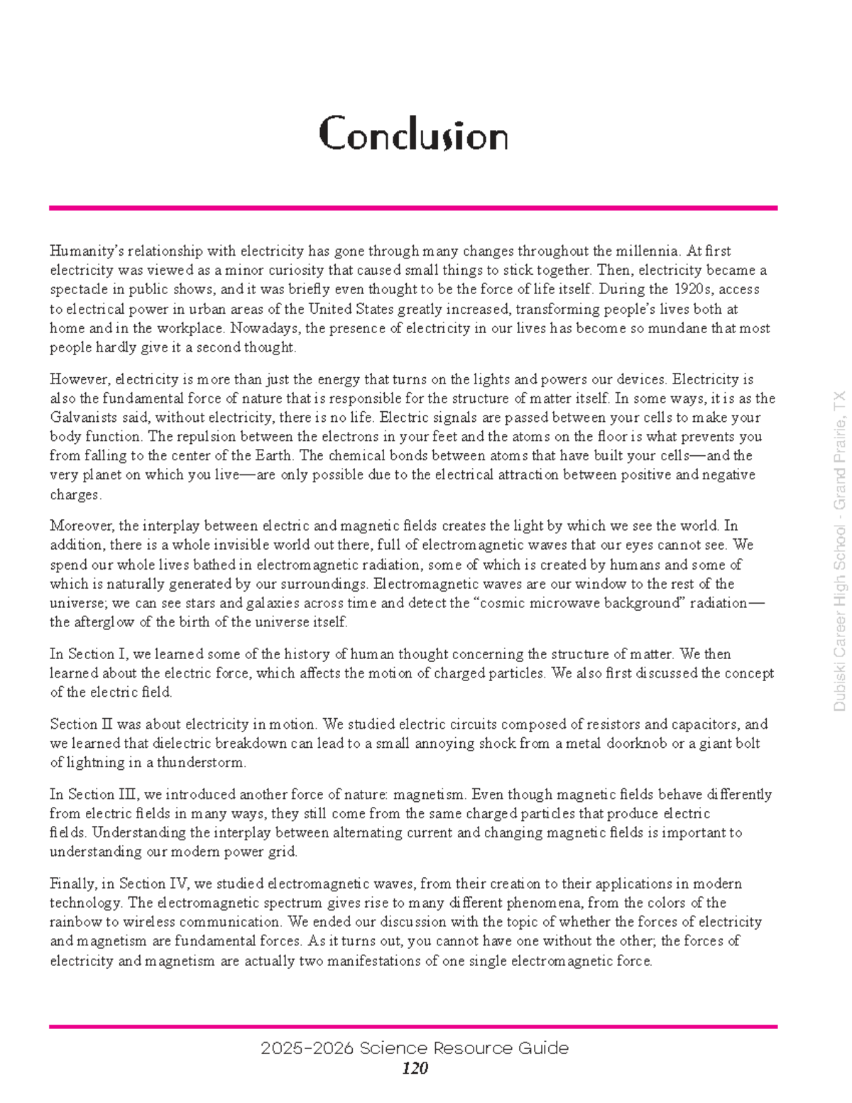 2025-2026 Electricity and Magnetism Resource Guide: Key Concepts and ...