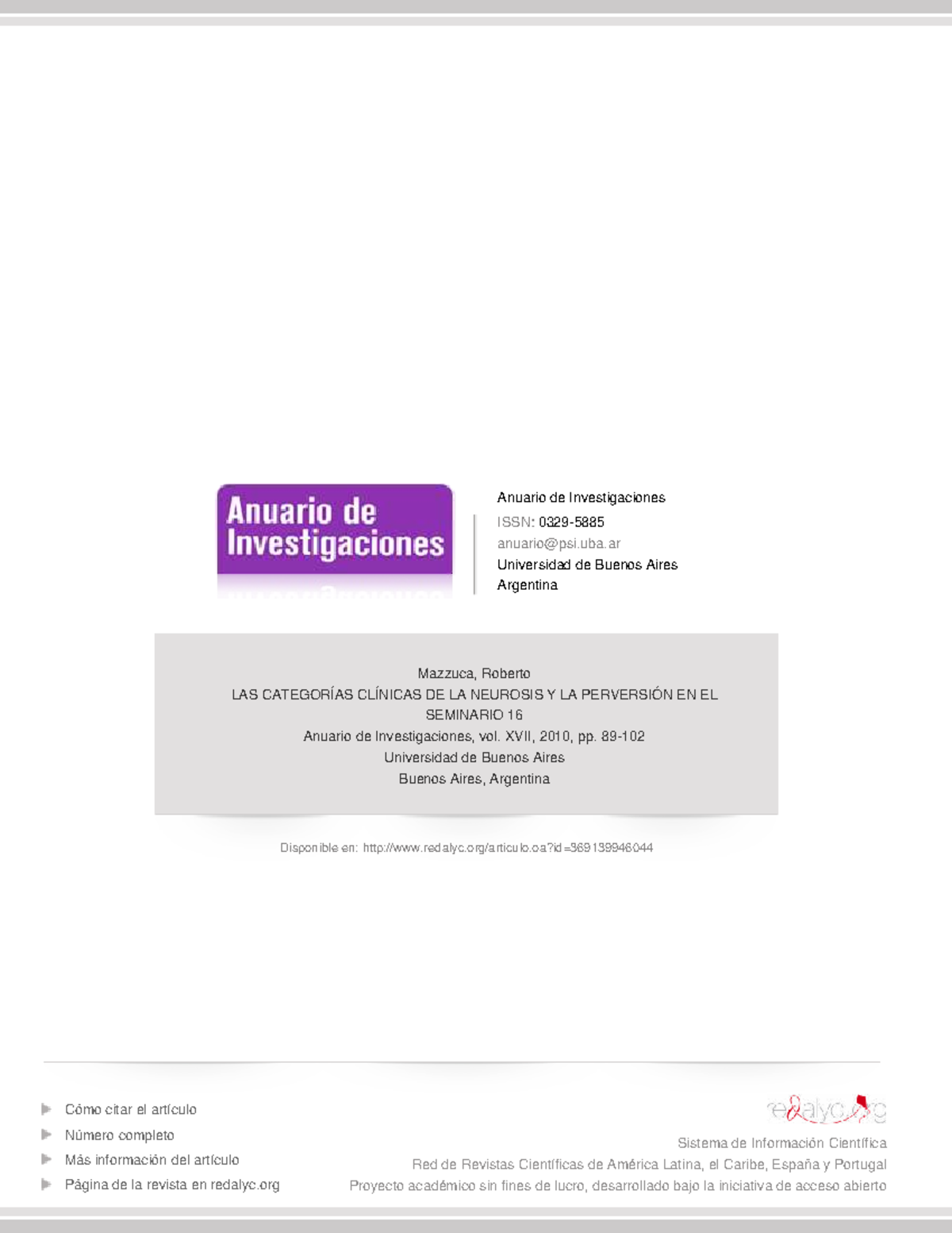 LAS CATEGORÍAS CLÍNICAS DE LA NEUROSIS Y LA PERVERSIÓN EN EL SEMINARIO ...