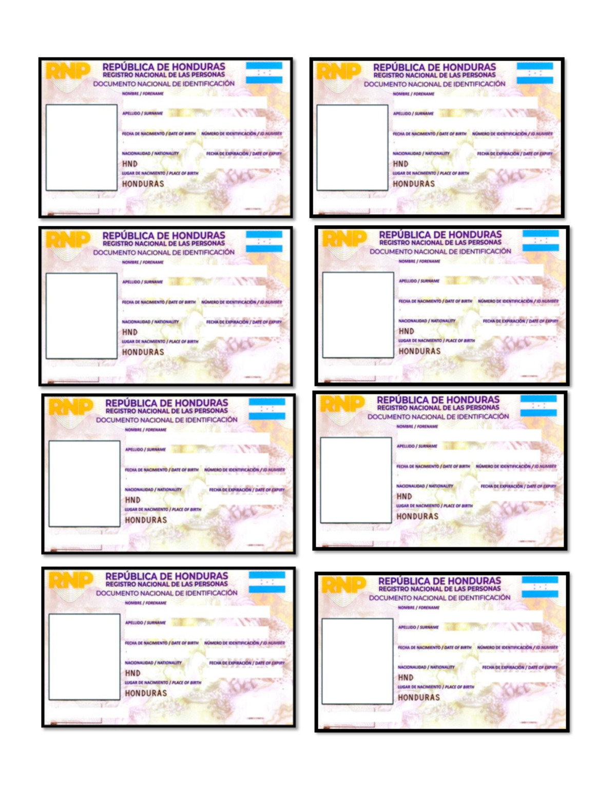 Formato Documento Nacional de Identificación - HND - Studocu
