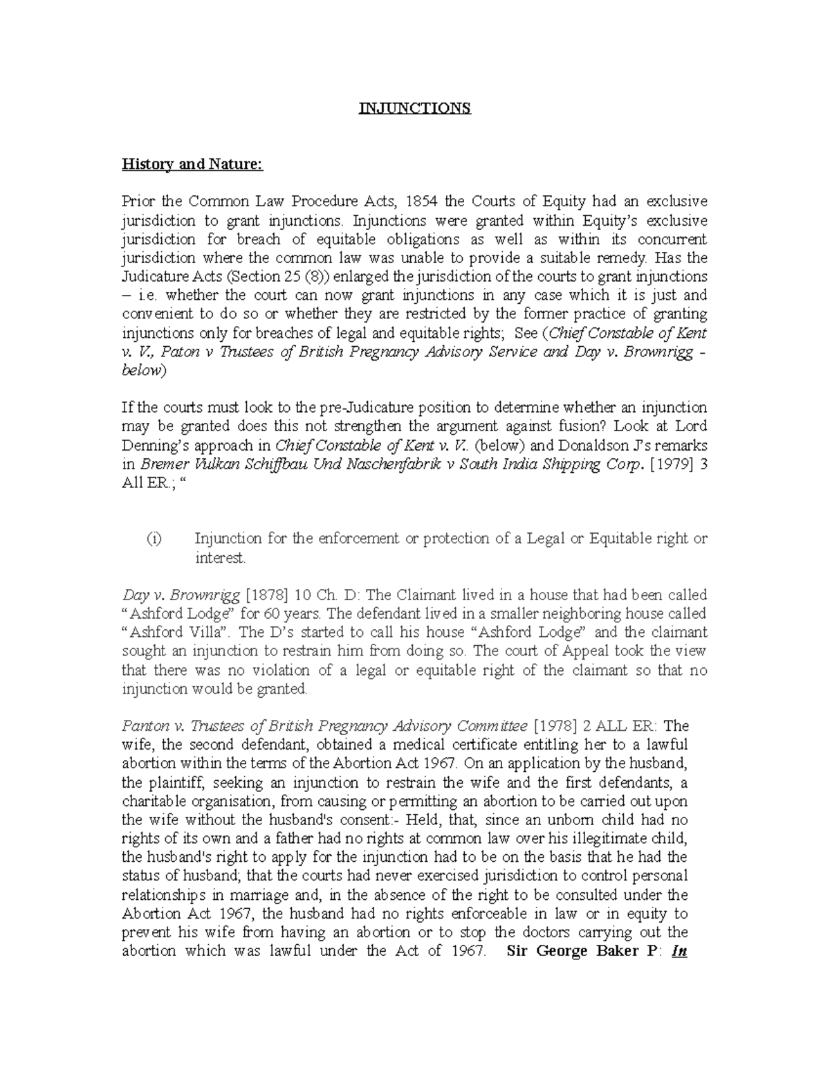 Injunctions Worksheet for Injunctions - INJUNCTIONS History and Nature ...