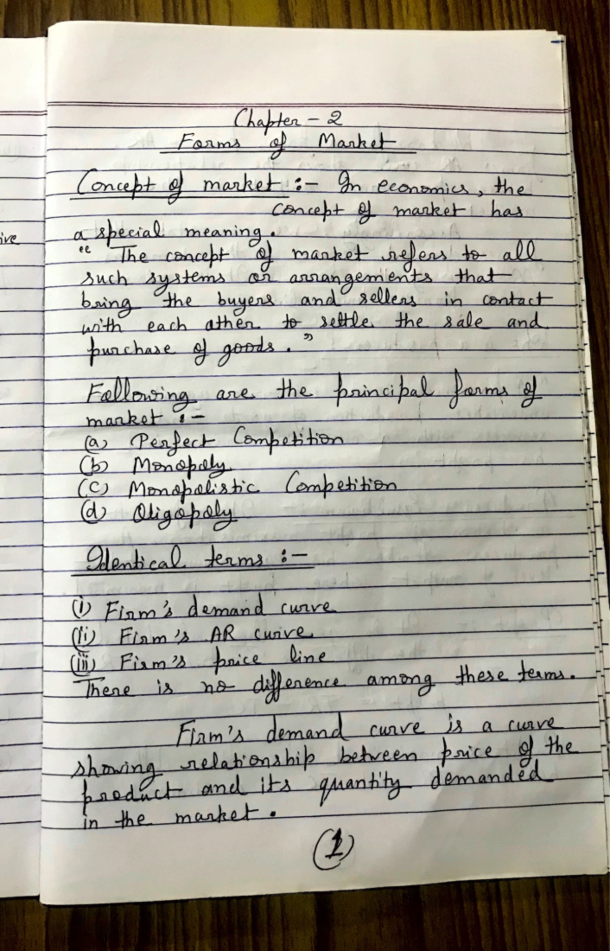 Forms of market notes perfect competition - ll} I .- ####### It.. 8 ...