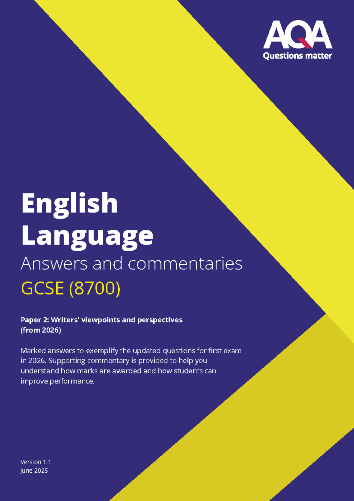 GCSE English Language (8700) Paper 2: Marked Answers & Commentary for ...