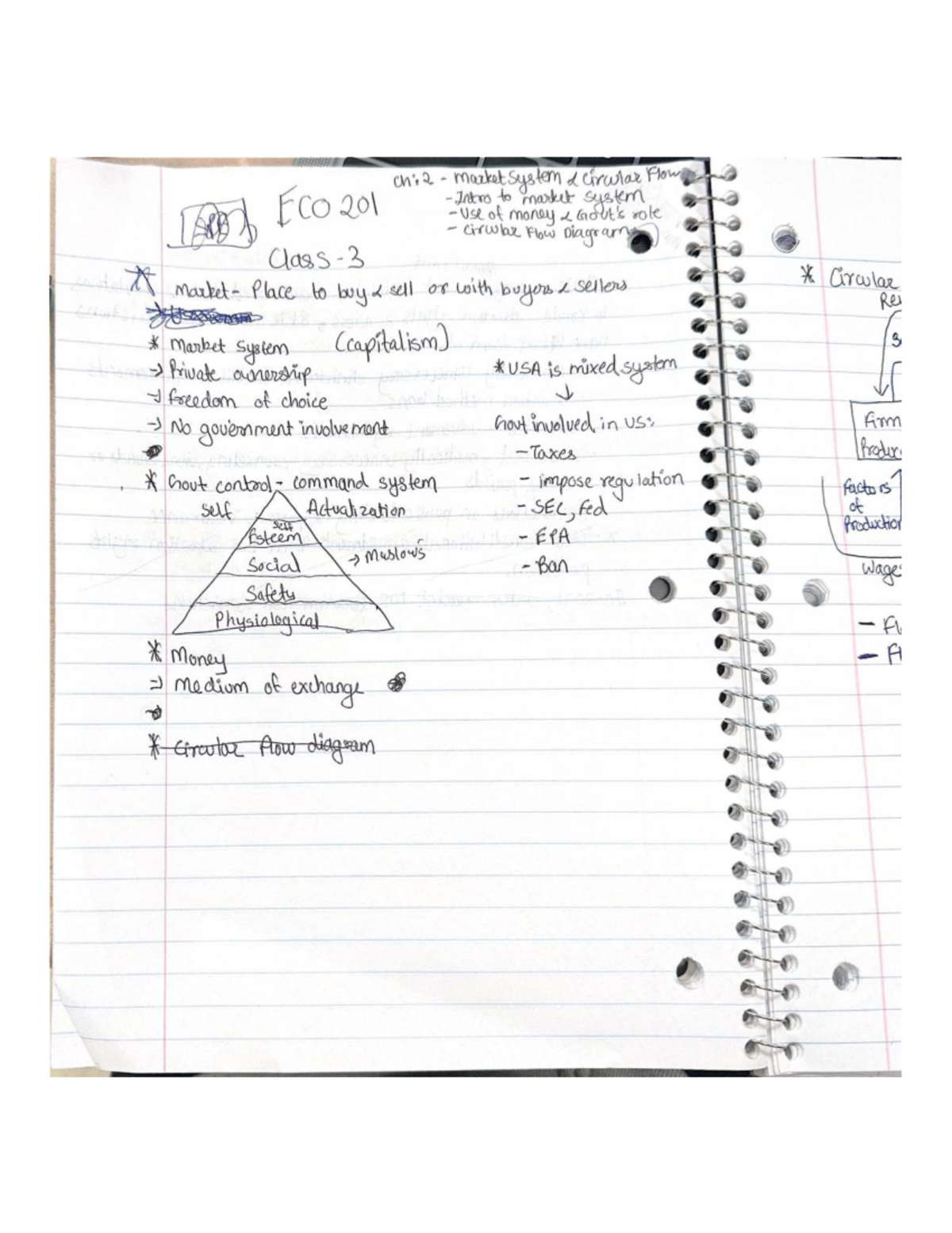 ECO 201: Chapter 2 - Market System & Circular Flow Notes - Studocu