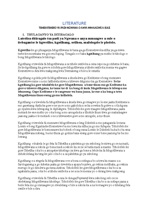 setswana bgcse - Studocu