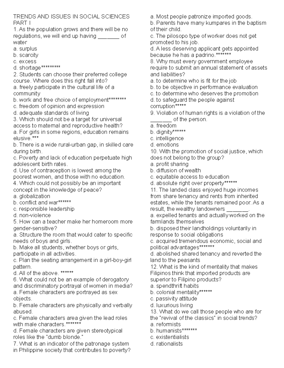 Social Sciences - Trends and Issues Review Notes - Studocu