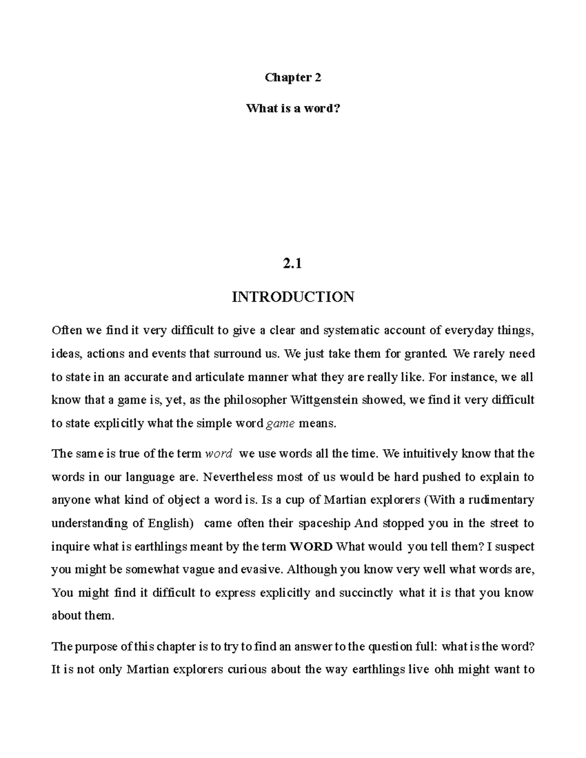 Chapter 2: Understanding the Concept of 'Word' in Language - Studocu