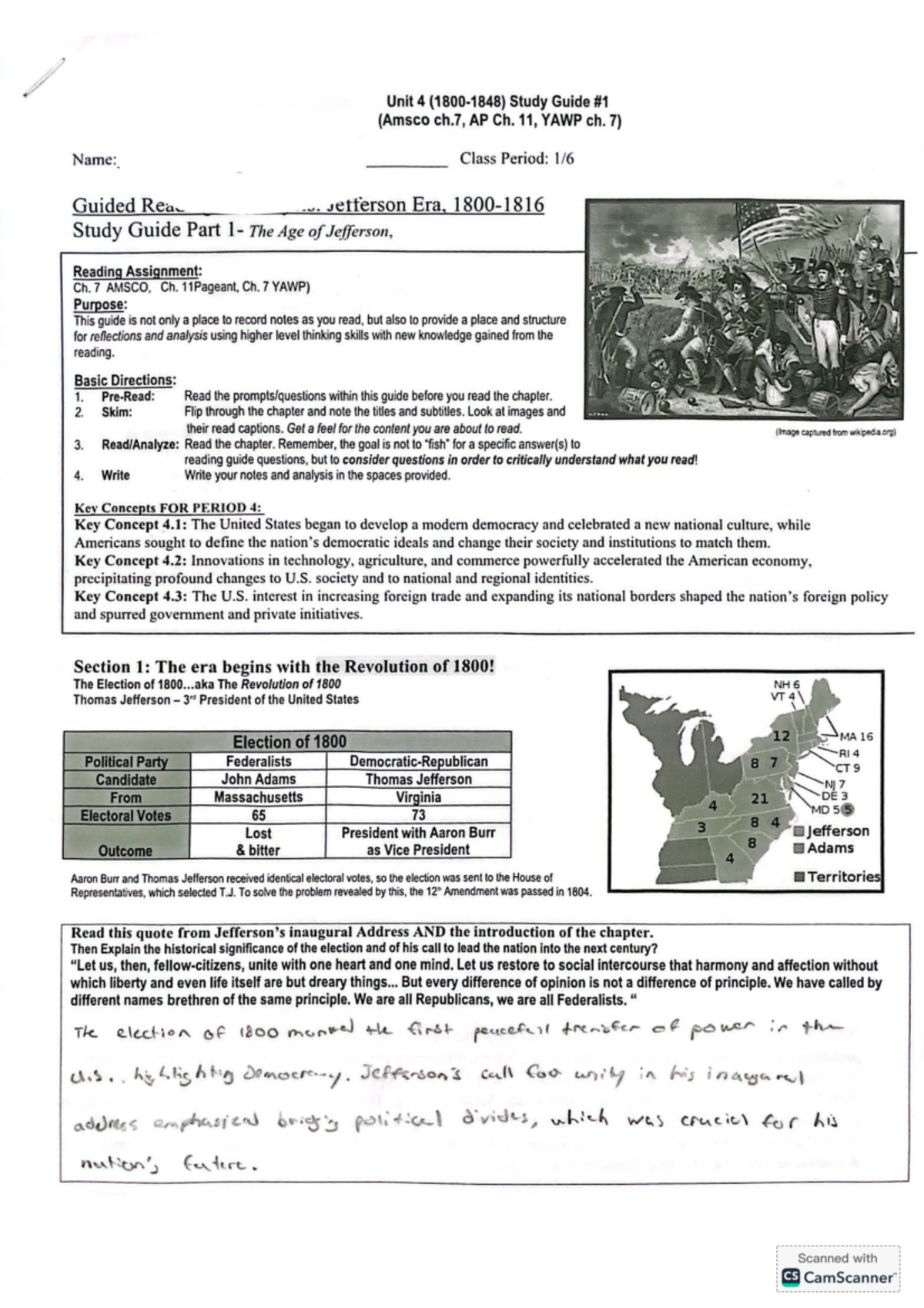 Amsco Chapter 7 & AP U.S. History Study Guide: Jefferson Era Insights ...