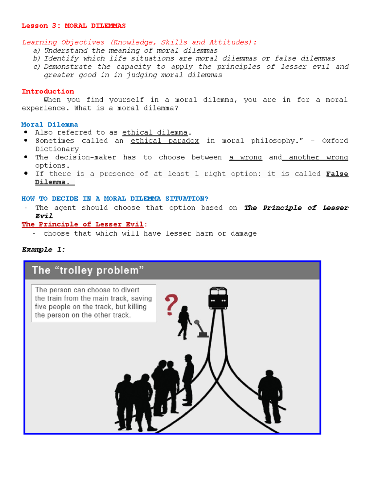 Lesson 4: Understanding Moral Dilemmas - EDIT 2024 - Studocu