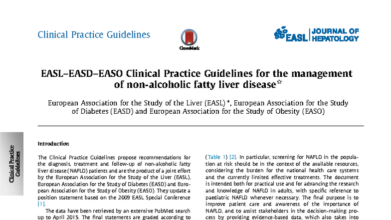 Clinical Practice Guidelines for NAFLD Management (EASL, EASD, EASO ...