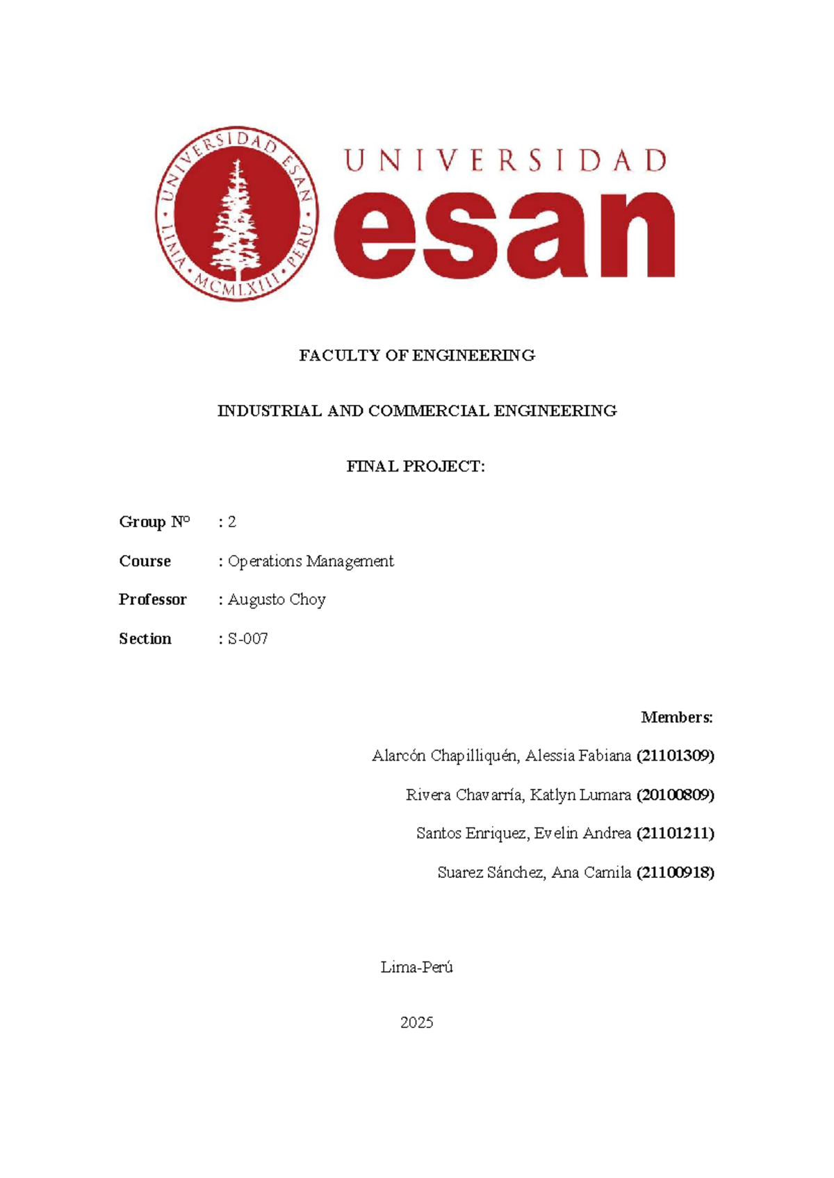 Final Project: Operations Management for DGusto Bakery (ENG 2025) - Studocu