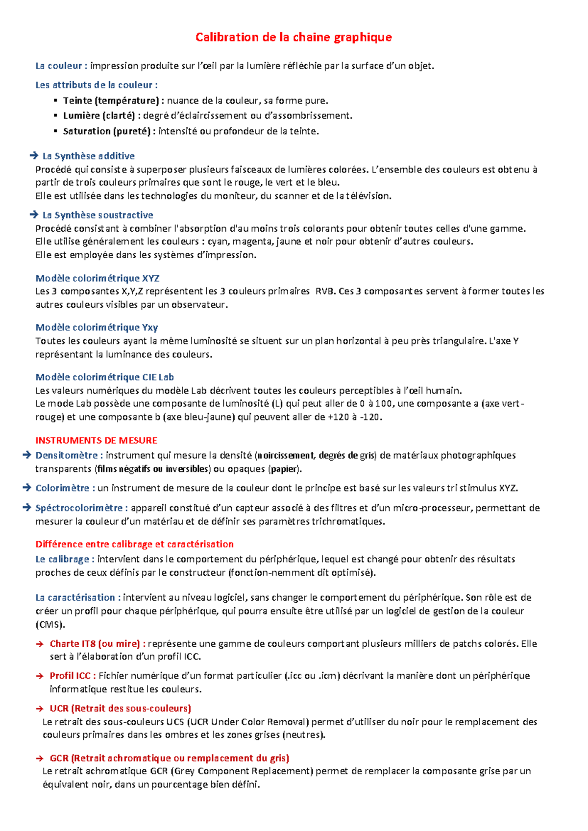 Calibration de la Chaine Graphique : Méthodes et Instruments Techniques ...