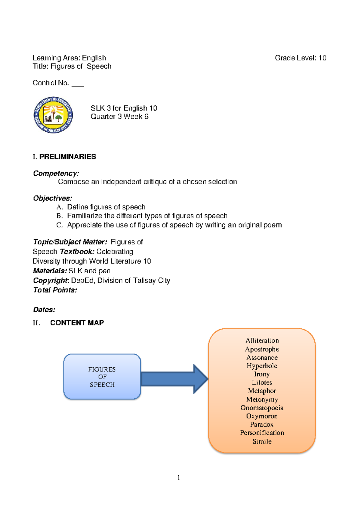 Q3 English 10 Lesson: Understanding Figures of Speech - Studocu
