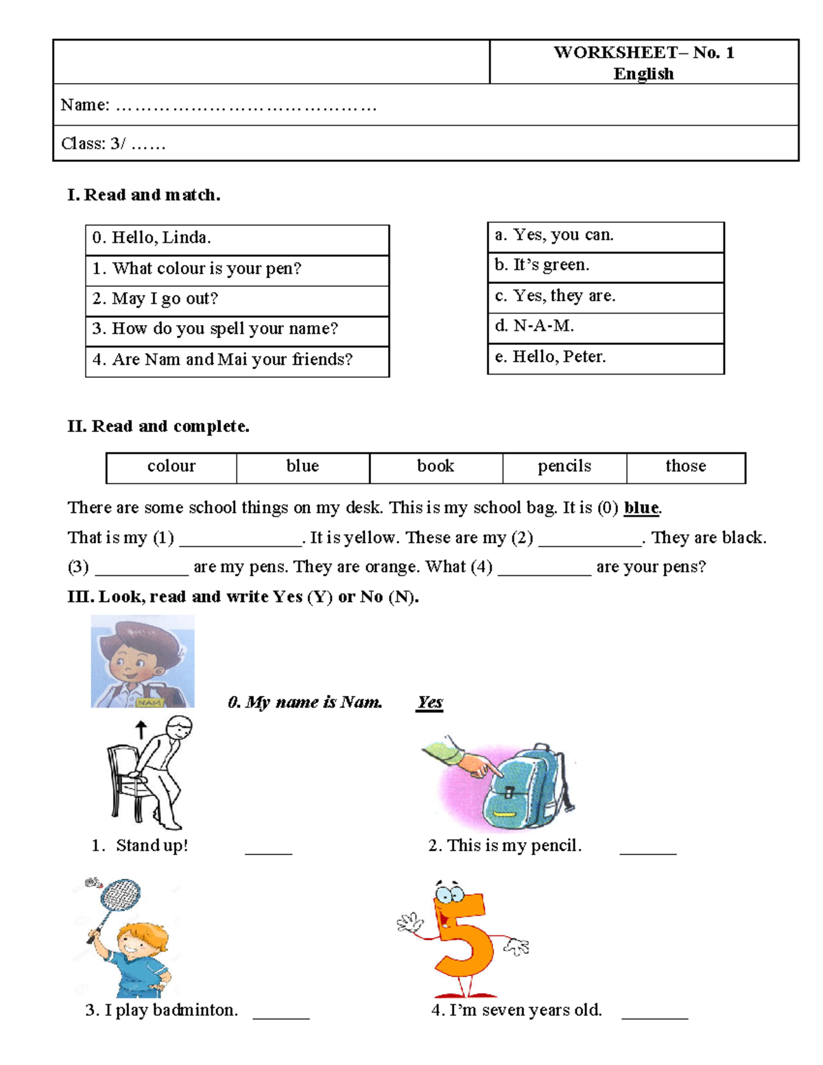 40 English Practice Worksheets for Grade 3 Students - Studocu