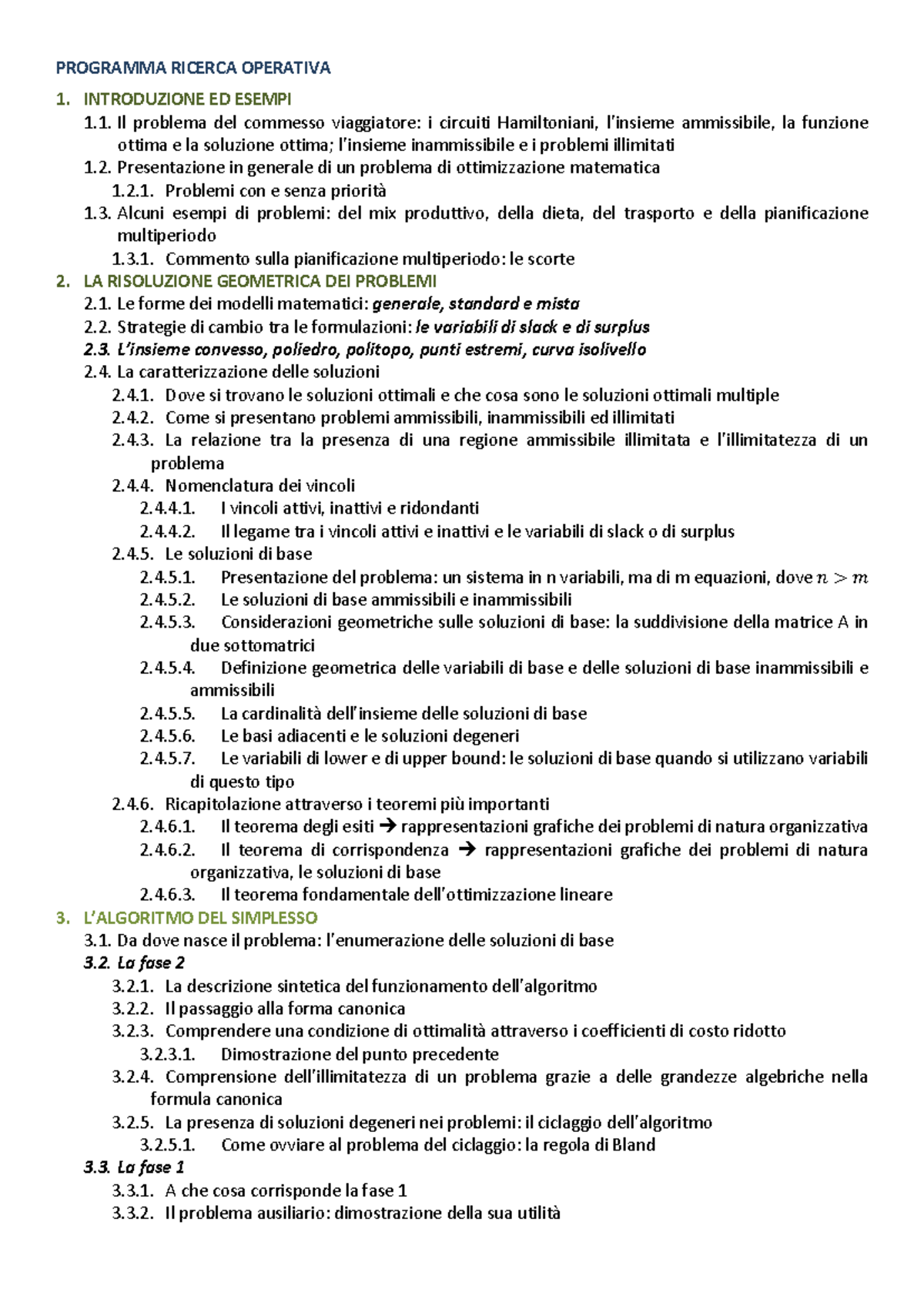 Appunti Completi di Ricerca Operativa per il Corso di Matematica ...