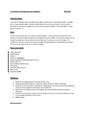 BTEC Level 3 Applied Science Unit 2D: Personal Review of Lab Skills ...
