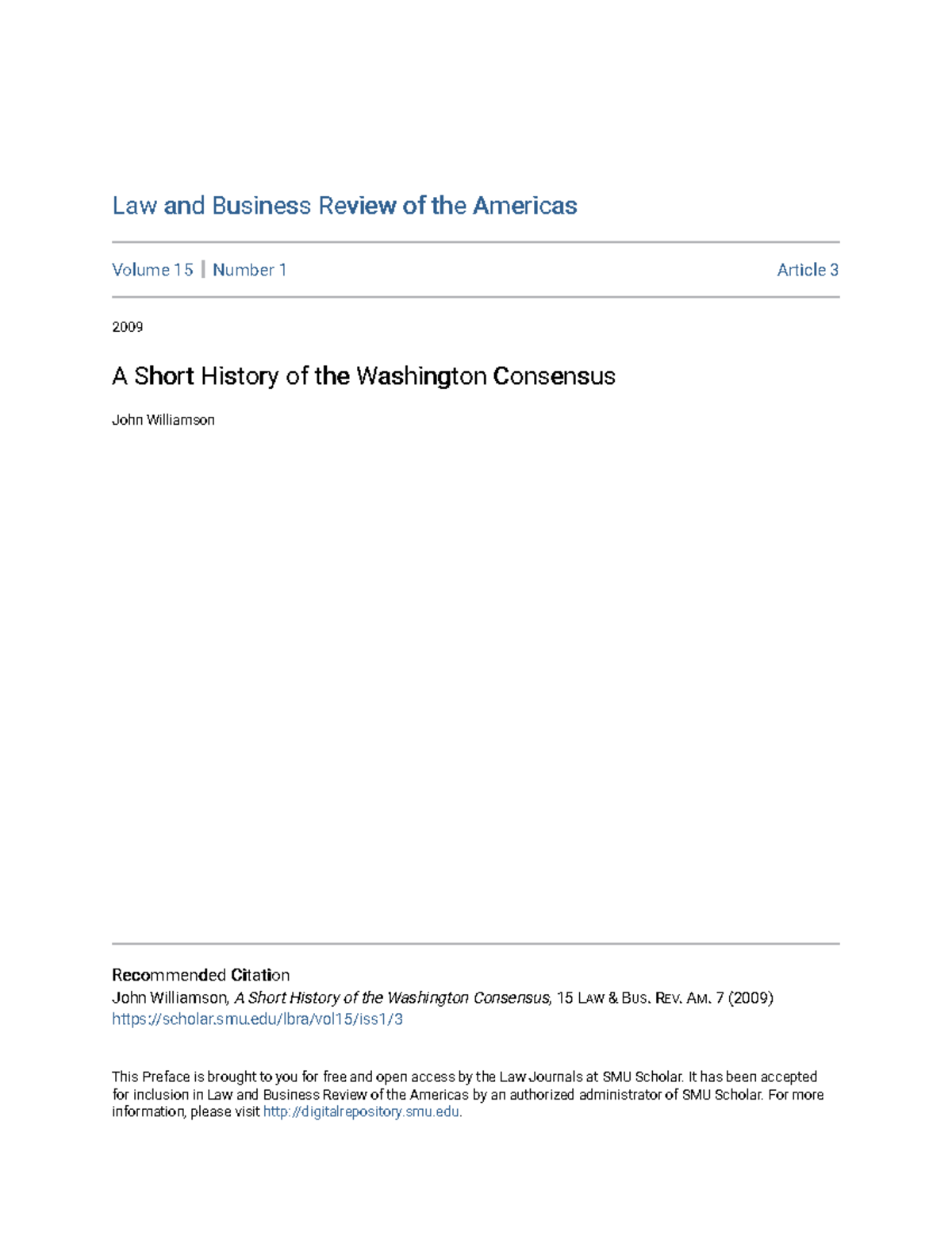 A Historical Overview of the Washington Consensus: Balancing ...