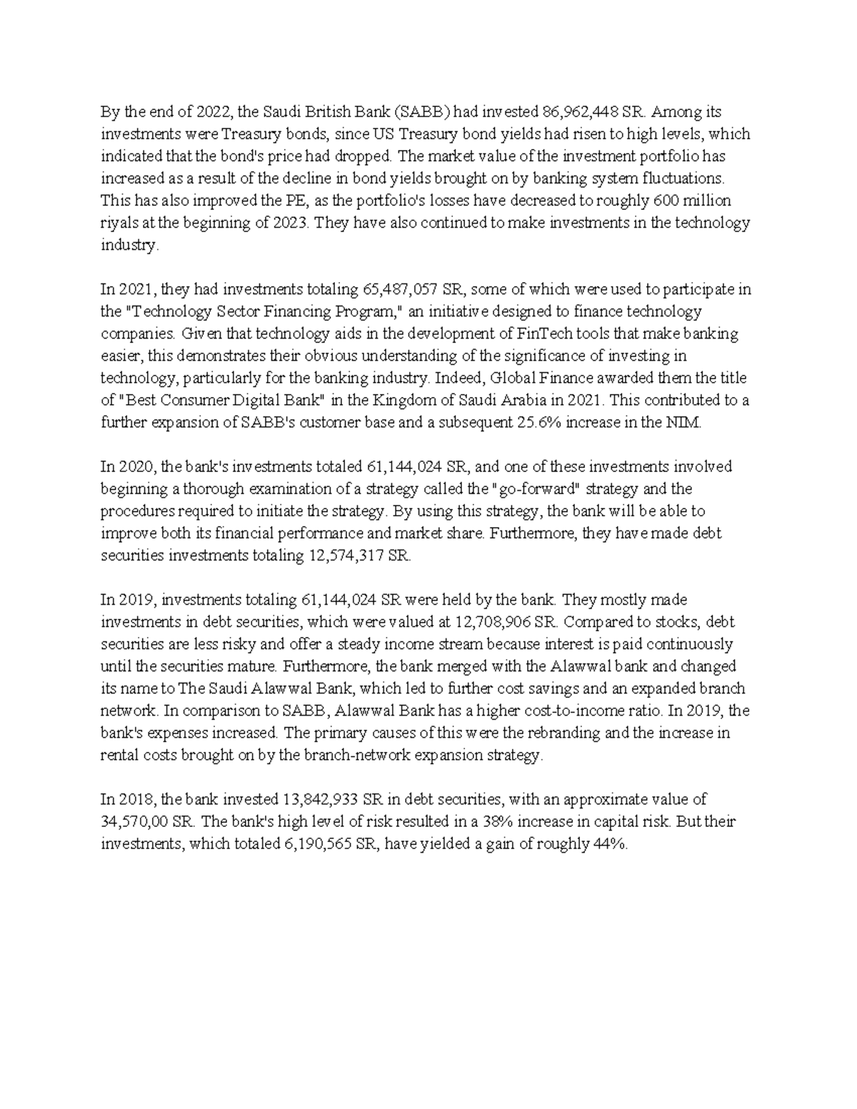 Company overview - Hjmj - By the end of 2022, the Saudi British Bank ...