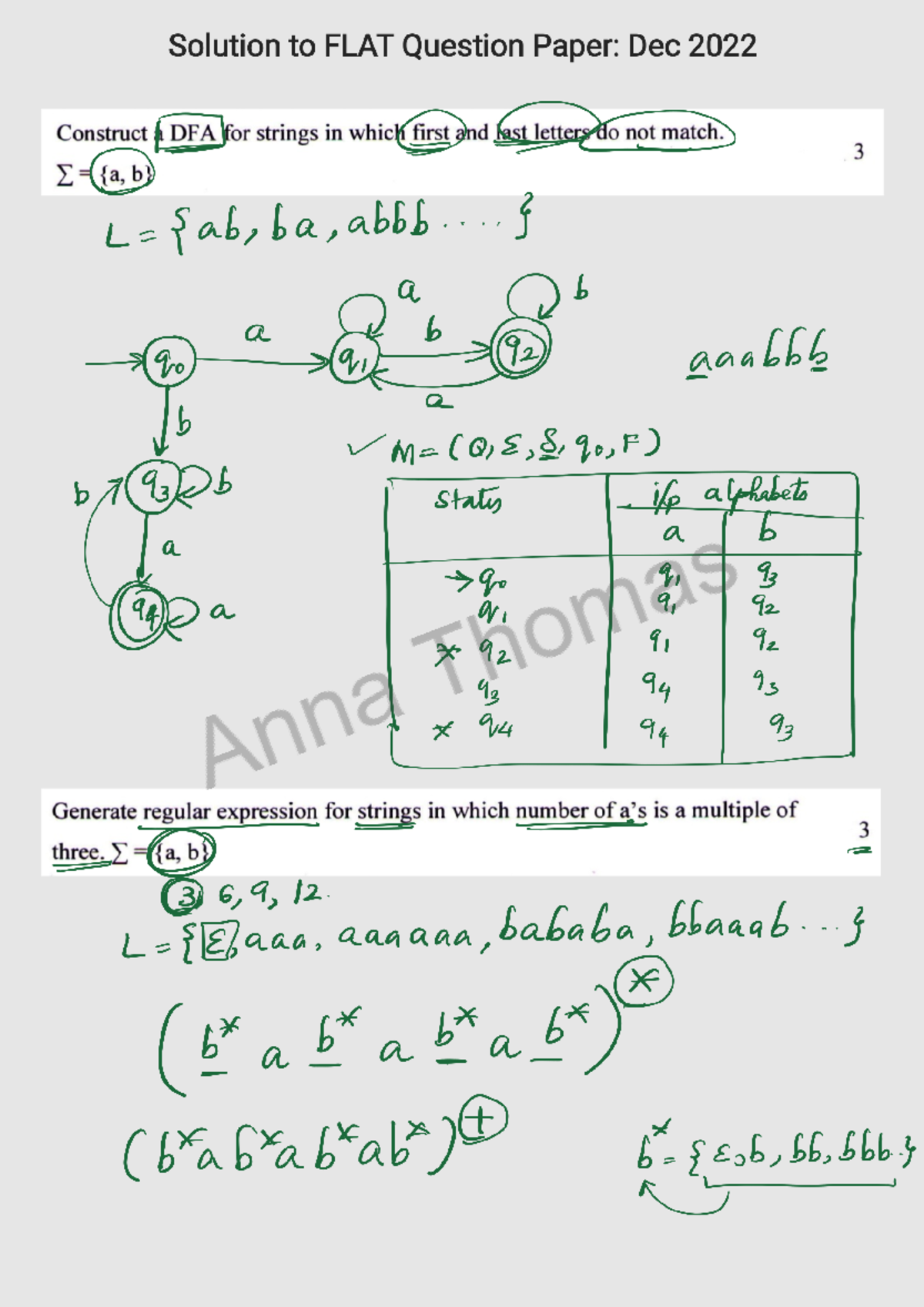 FLAT study materials - Solution to FLAT Question Paper: Dec 2022 ...