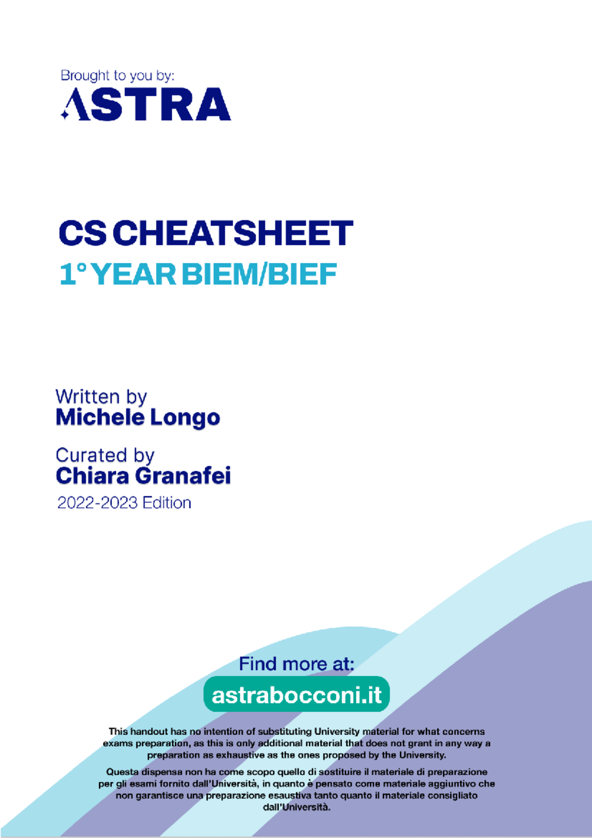CS CHEATSHEET: Key Excel Functions and Formulas - Studocu