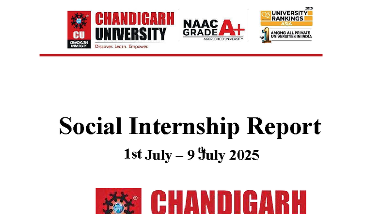 Social Internship Report: Rural Immersion Program (B.E. CSE DATA ...