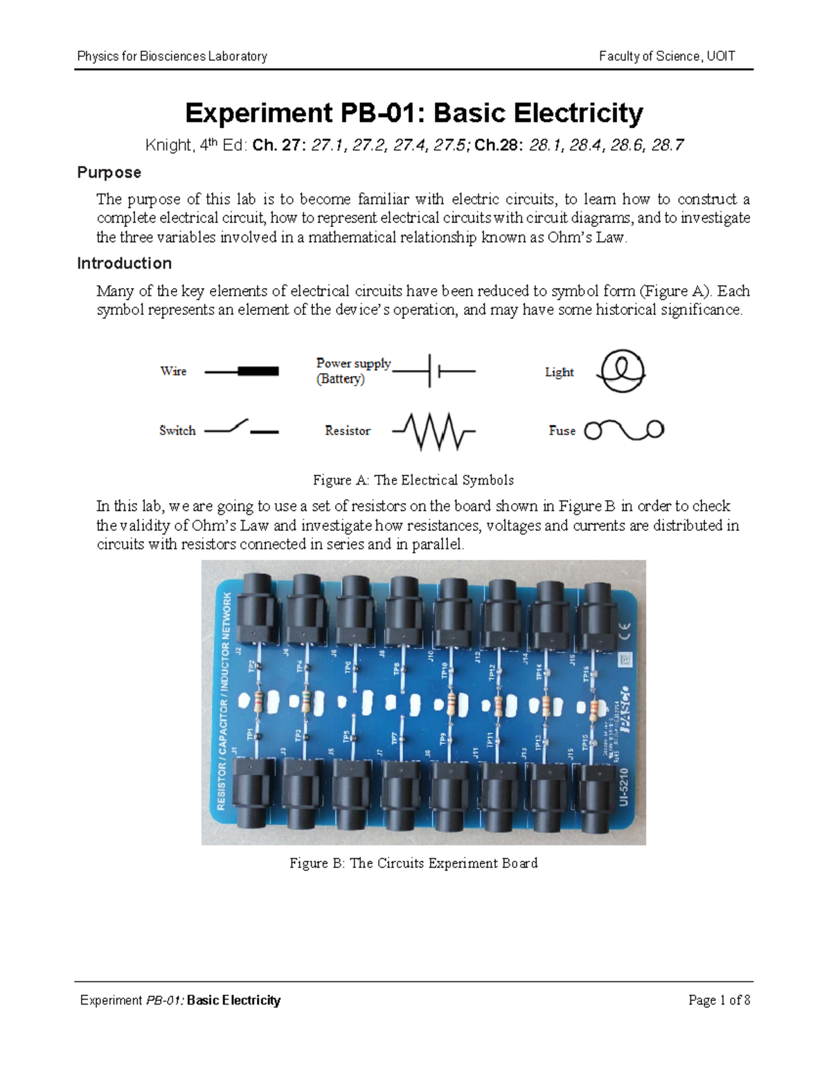 Lab 1 - Basic Electricity and Ohm's Law Experiment Instructions - Studocu