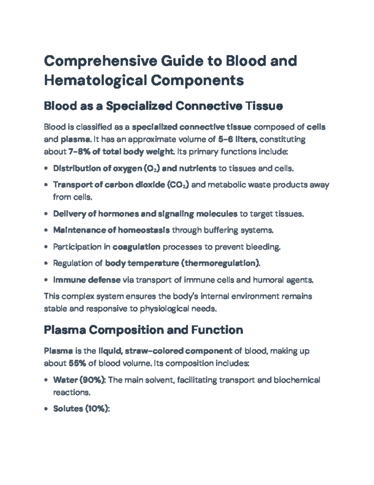 Comprehensive Guide to Blood & Hematology (BIO 101) - Studocu
