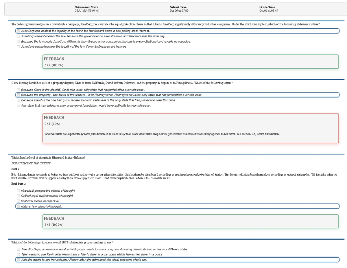 Wk 1 - Foundations of Law and Ethics Quiz Answers — ETH 321 Tv2 - Studocu