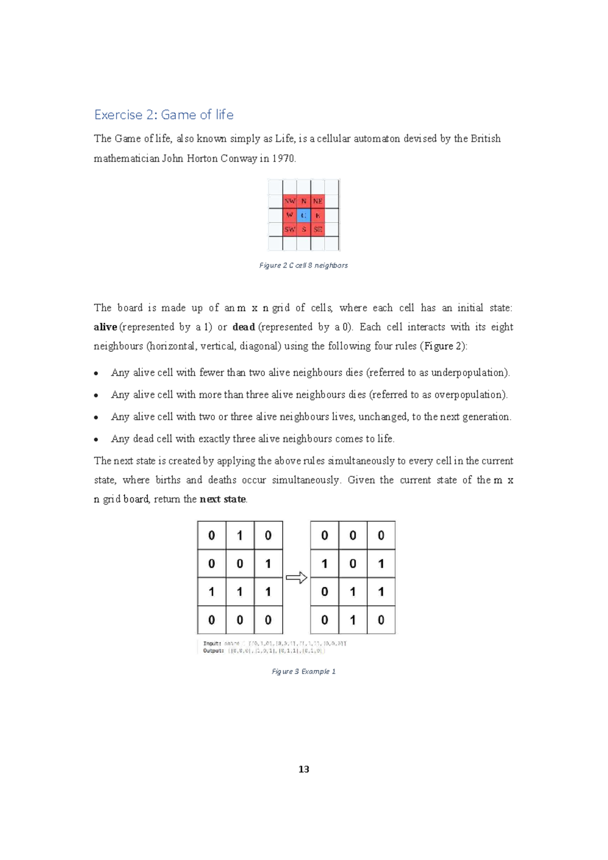 CS101: Exercise 2 - Game of Life Simulation and Implementation - Studocu