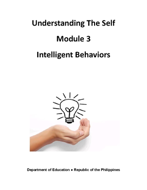 Module 5 Understanding the Self - MODULE 5: Unfolding the Emotional Self This module focuses on ...