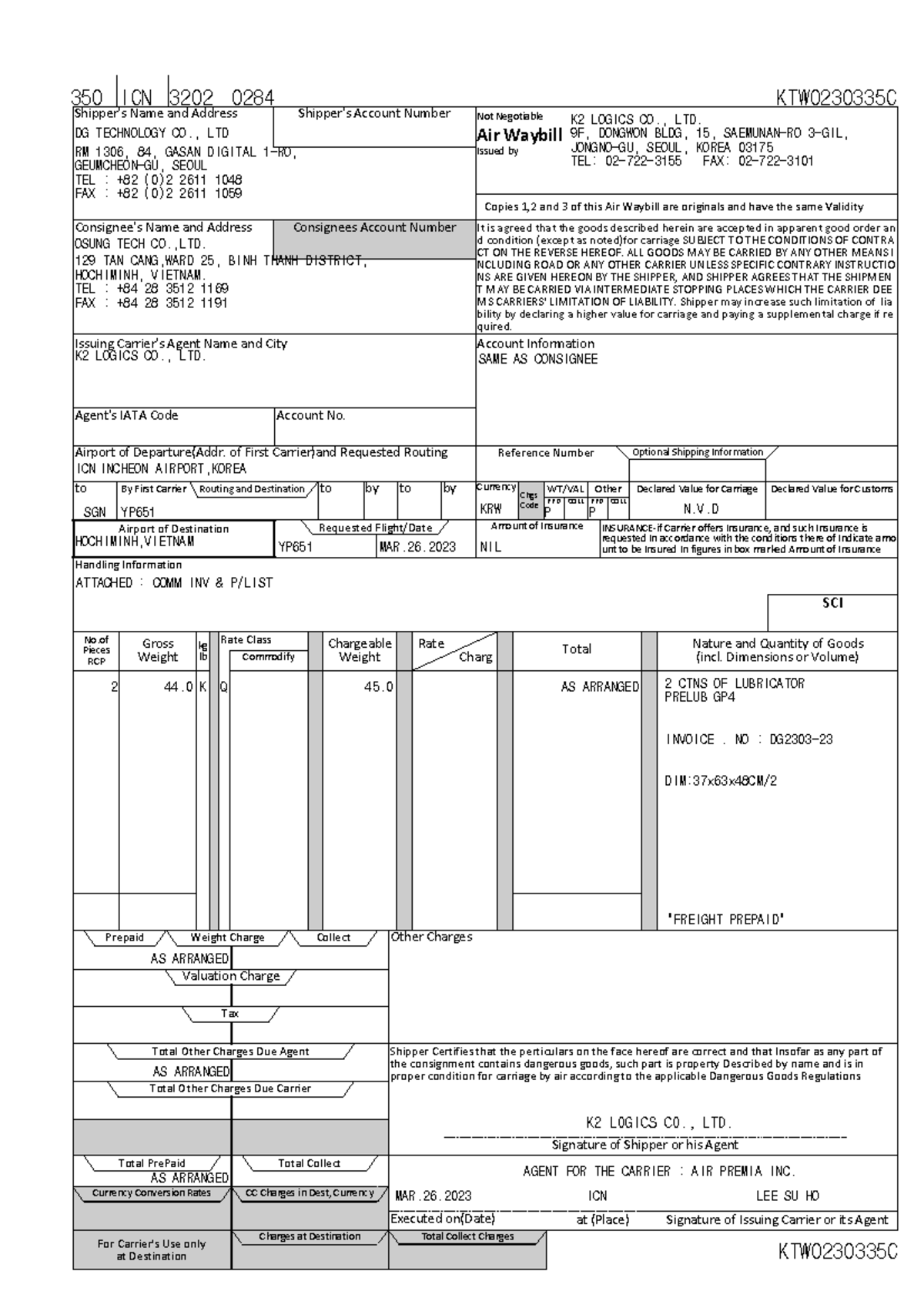 Iata awb complete 738-54299965 - Consignee's Name and Address ...