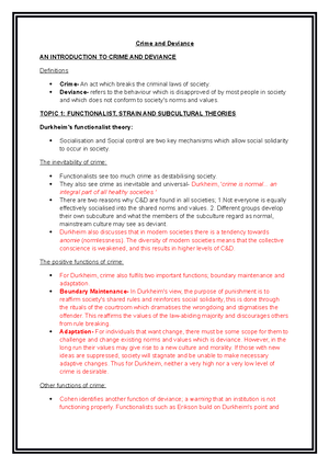 Crime-question-bank - sociology - Crime and Deviance Question Bank ...