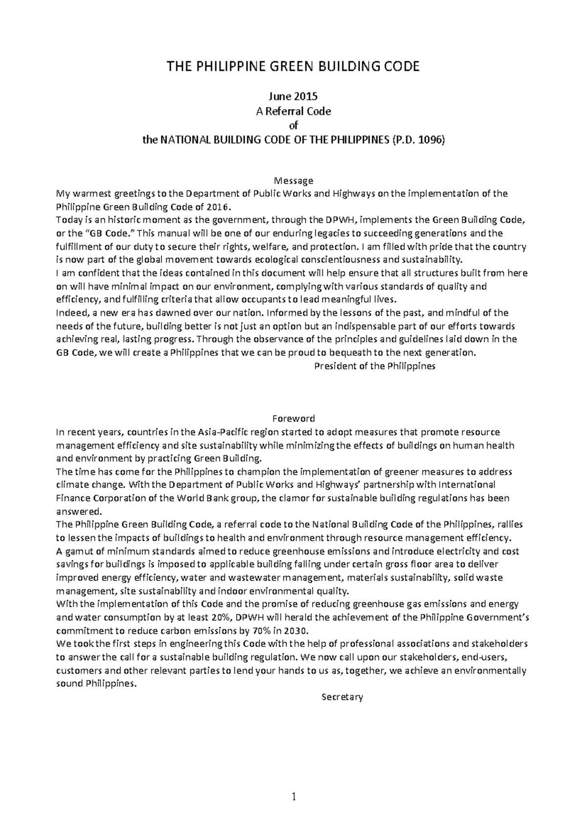 Philippines 05 Green Building Code of Philippones Y2015 - THE ...