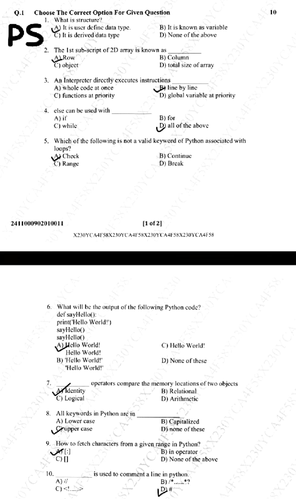 PS,OS, Rdbms Imp MCQ - Most important MCQ - Q Choose The Correct Option ...