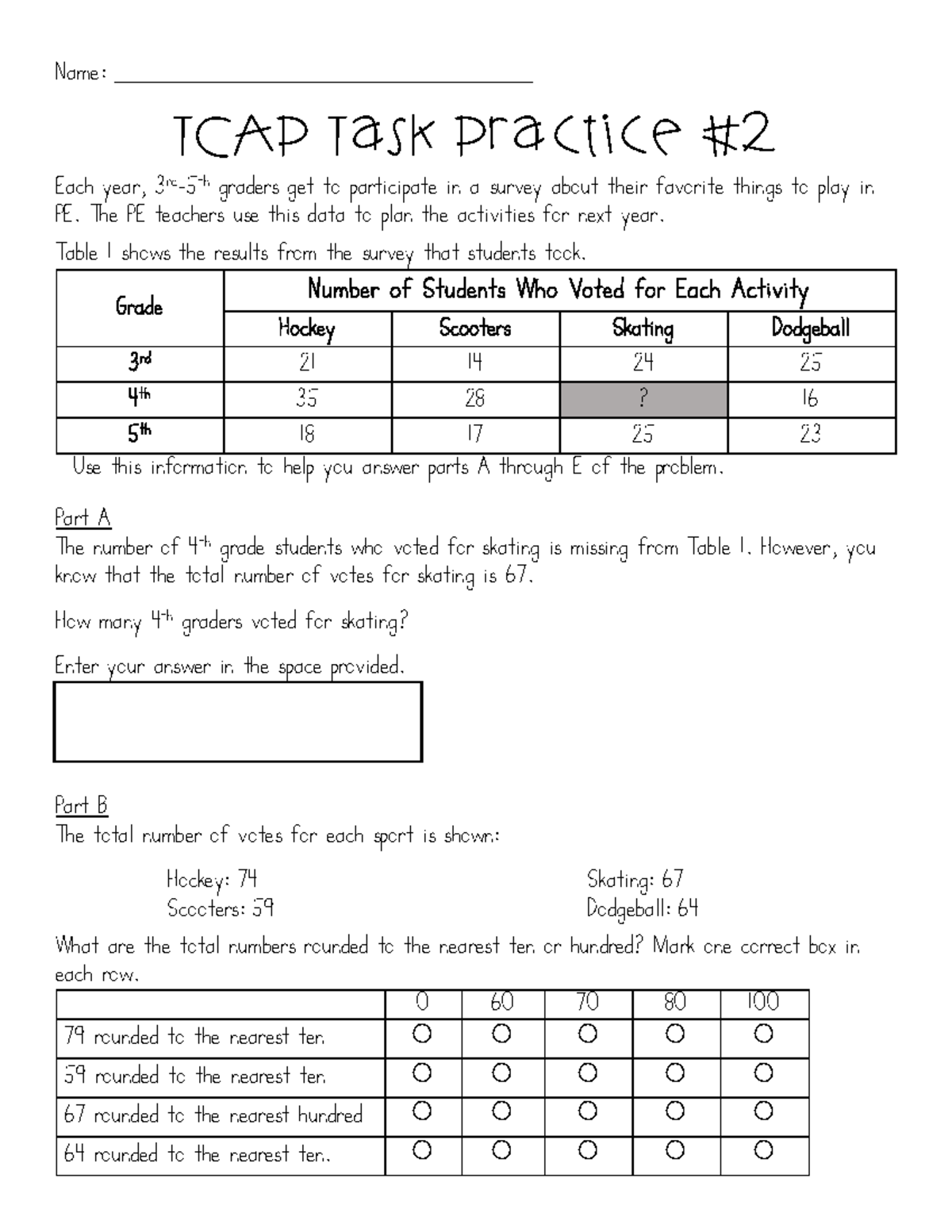 TCAP TNReady Math Task Practice 3rd Grade - 6 Parts - Studocu