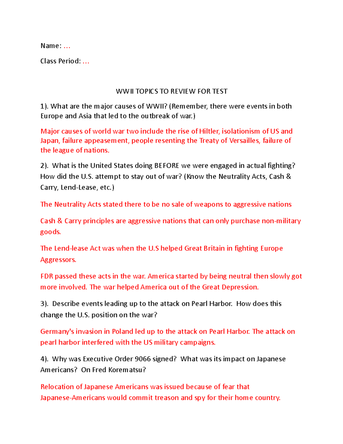 WWII TEST Review Sheet - AP US HISTORY - Deprecated API usage: The SVG ...