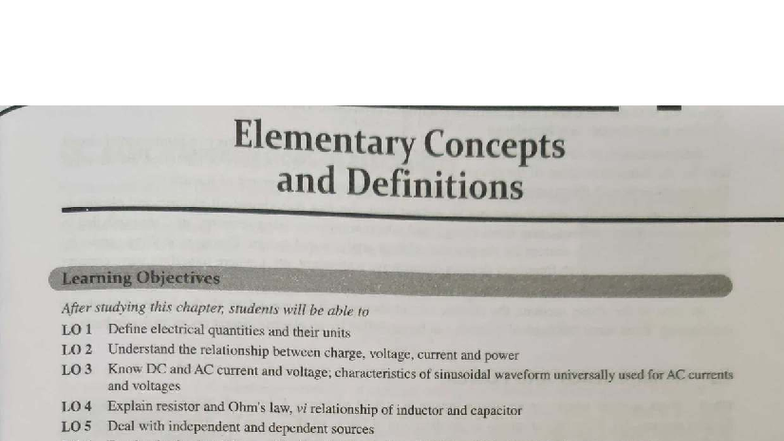 BEEE ECE249 Unit 1: Fundamental Concepts of Electrical Engineering - Studocu