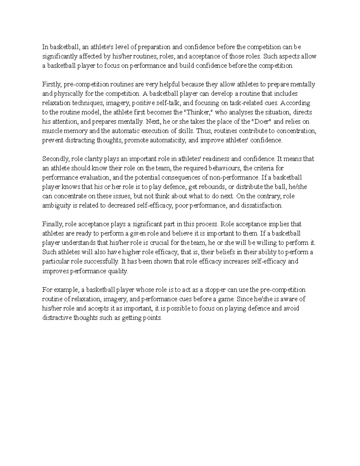 Post-Lecture Reflection 9: Routines and Roles in Basketball Performance ...