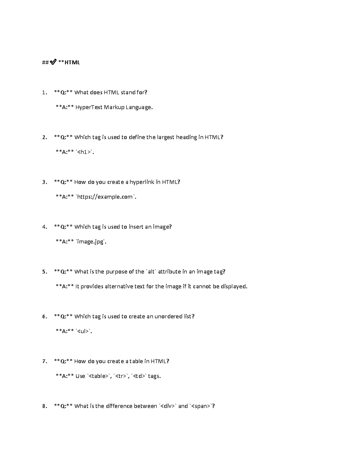 HTML CSS Basics - Essential Tags and Concepts - Studocu