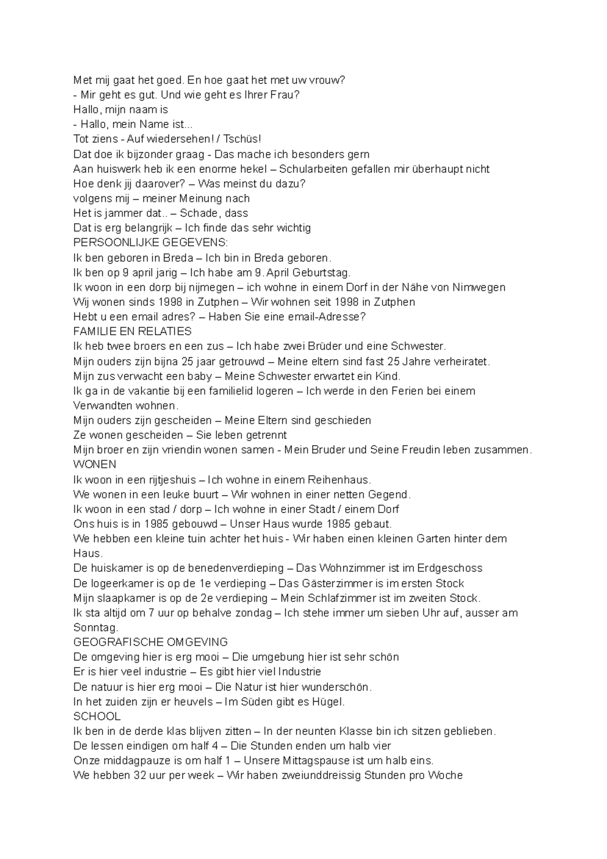 Duits Standaardzinnen voor Conversatie en Alledaagse Situaties ...