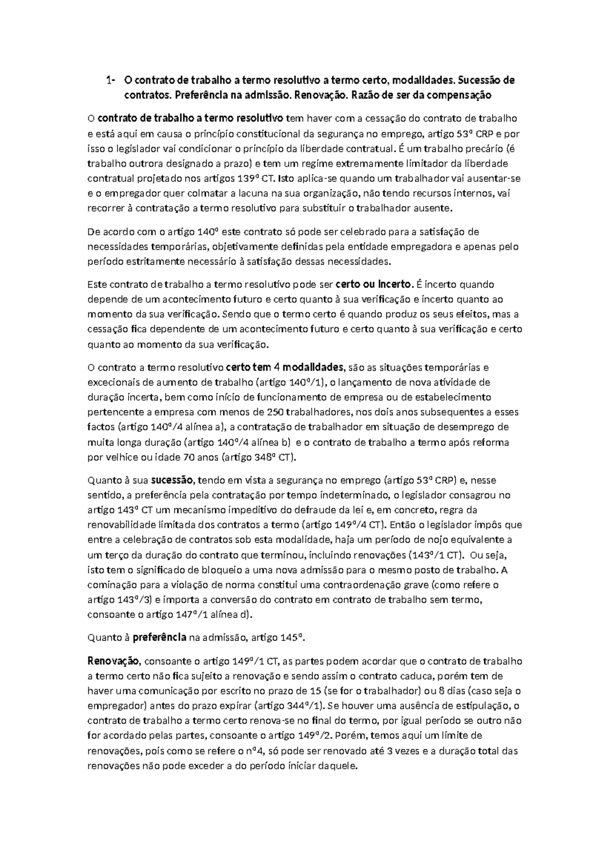 Exame de Trabalho: Contrato a Termo Resolutivo e Seus Aspectos ...