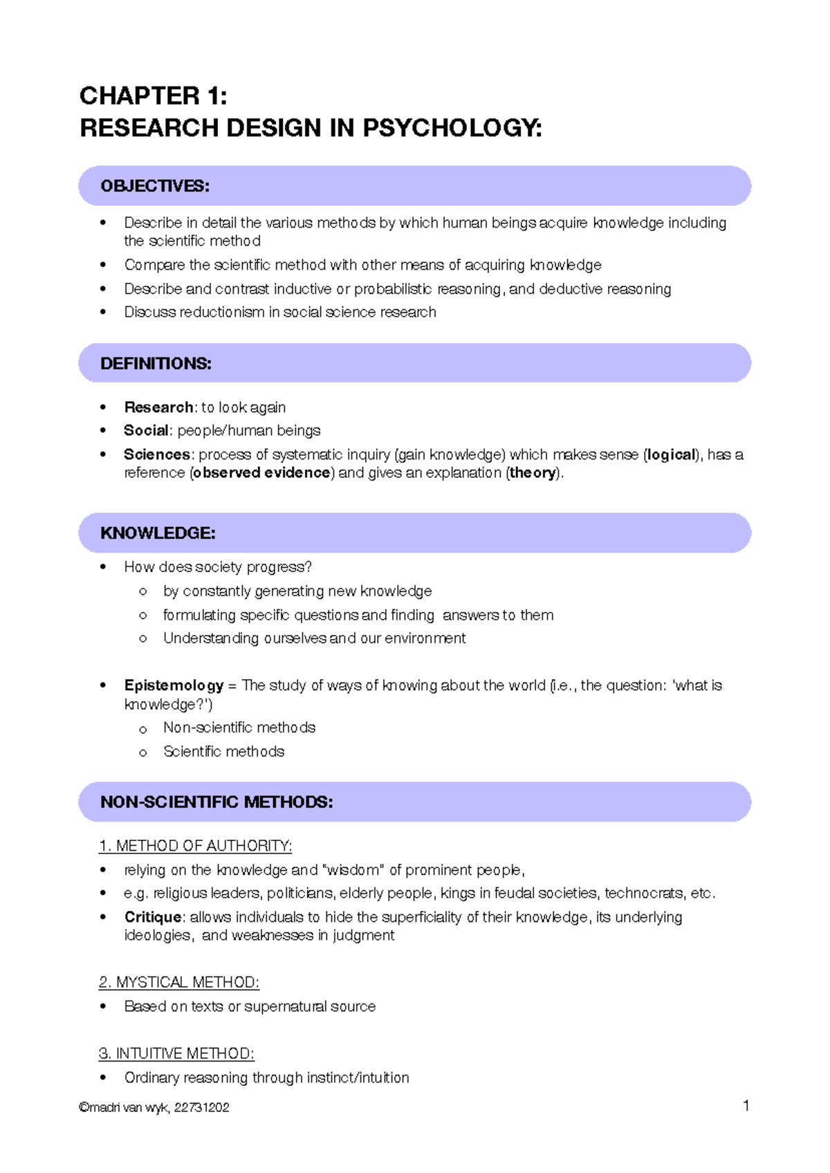 1. Research Design in Psychology - CHAPTER 1: RESEARCH DESIGN IN ...