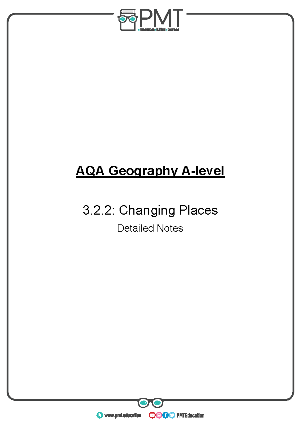 AQA Geography A-Level: Detailed Notes on Changing Places Concepts - Studocu